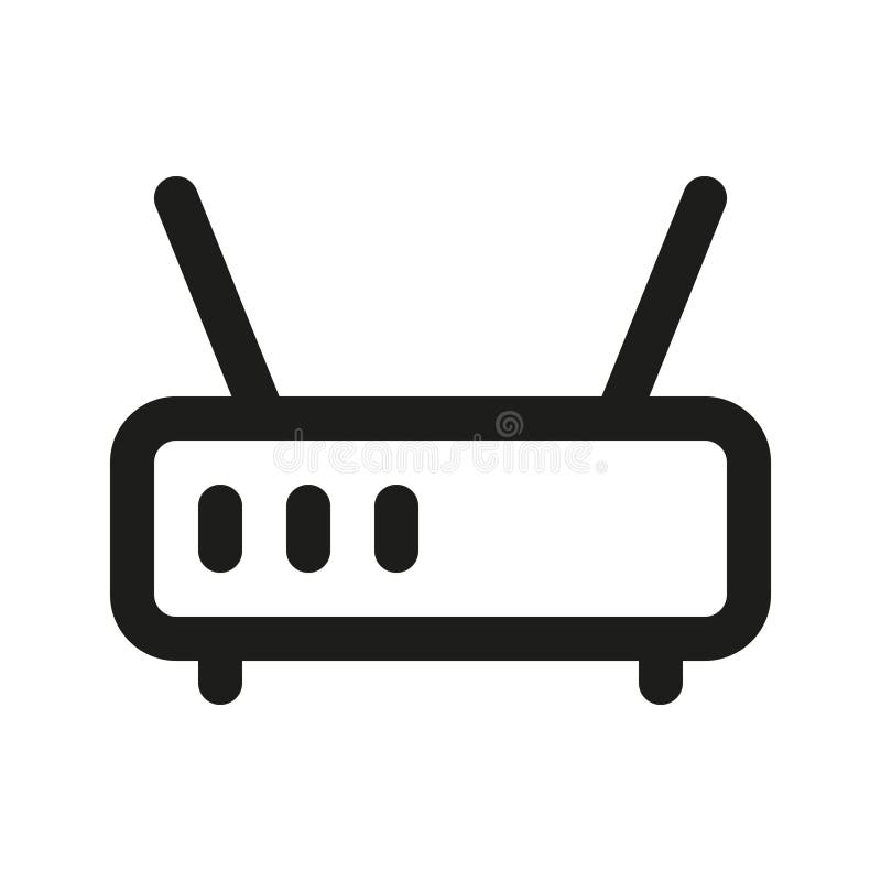 Router Outline Style Icon stock vector. Illustration of design - 296371909