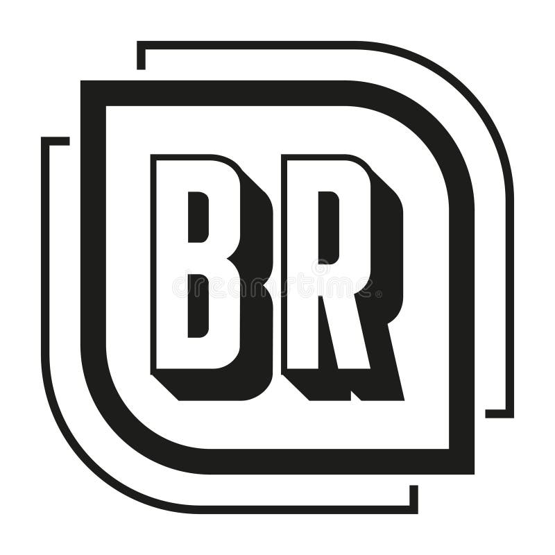 BR Letter Monogram Logo Design Stock Vector - Illustration of brand ...