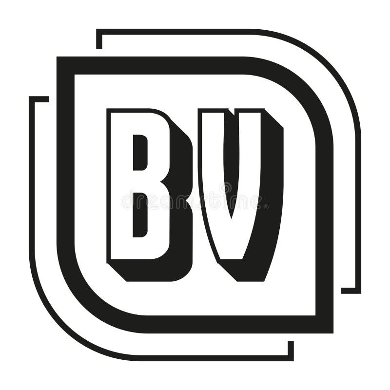 BV Letter Monogram Logo Design Stock Vector - Illustration of three ...
