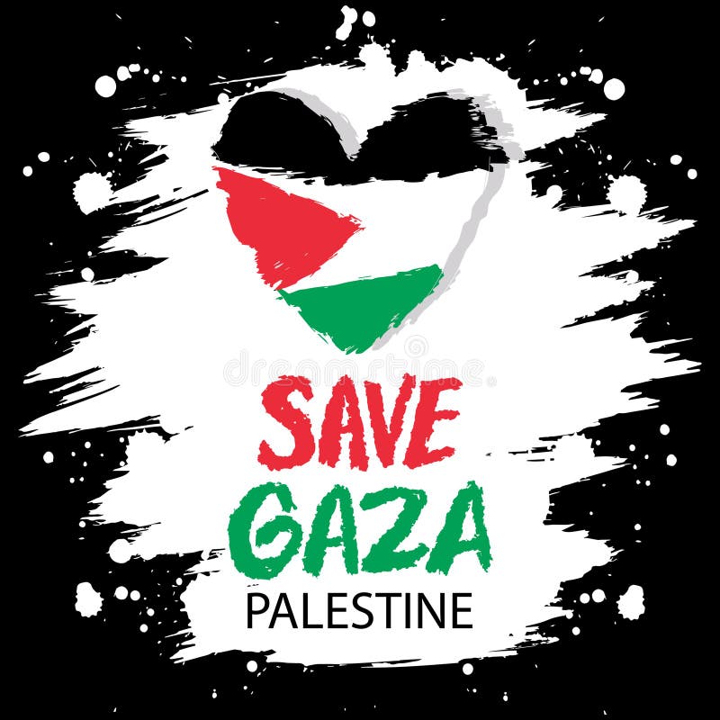Save Gaza Free Palestine Typography Concept Background Design Template ...