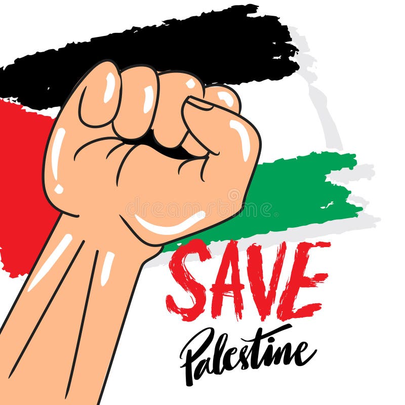 Vector Illustration of a Hand with the Text Save Palestine and the ...