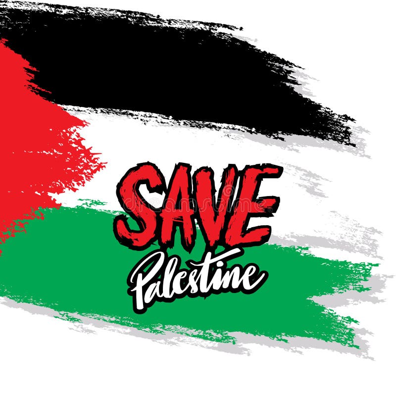 Save Palestine with Flag of Palestine. Stock Vector - Illustration of ...