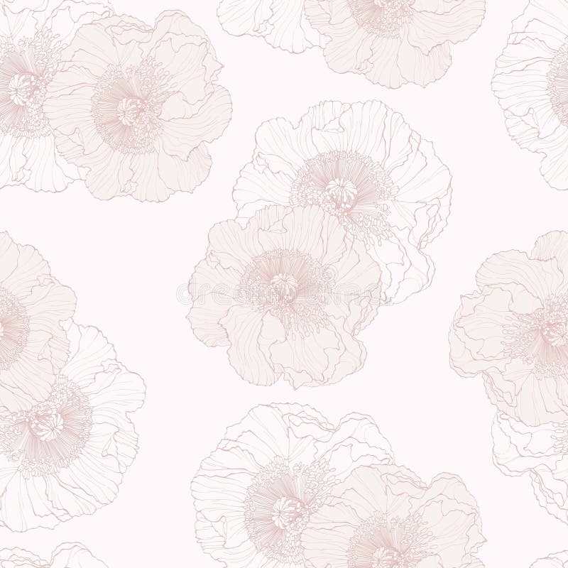 Floral Seamless Pattern. Flower Poppy Background. Flourish Tiled ...