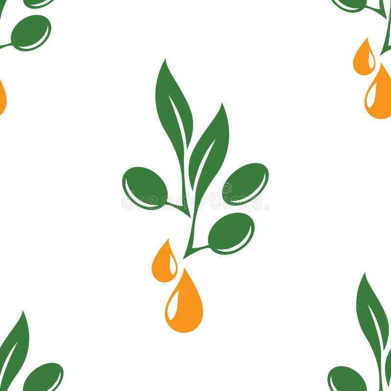 Colorful Olive Leaves, Beans and Oil Isolated on White Background is in ...