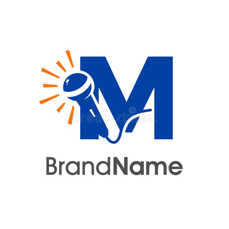 Simple Initial M Microphone Logo Stock Vector - Illustration of melody ...