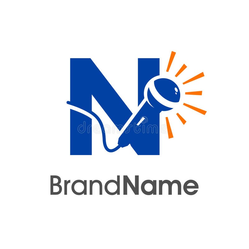 Simple Initial N Microphone Logo Stock Vector - Illustration of ...