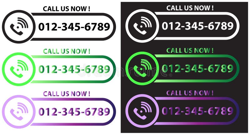 Call Us Now Button Vector Templates Fit for Customer Service Hotline ...