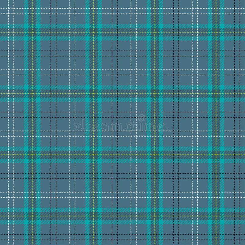 Blue Check Fabric Texture Vector Textile Print Design with a Seamless ...