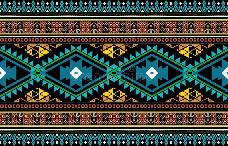 Aztec Ethnic Background Design Vector with a Seamless Pattern. Stock ...
