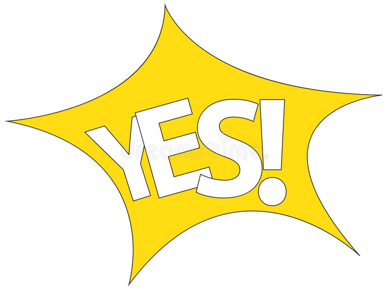 Comic Speech Bubble Set with Text- YES! Stock Vector - Illustration of ...