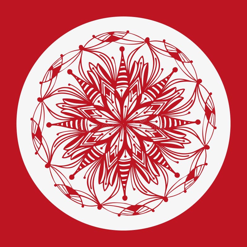 A Rosette with Plant Motifs Stock Illustration - Illustration of ...