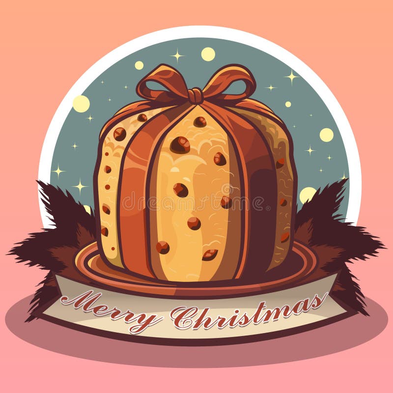 Christmas Chocolate Panettone Vector,Panettone Vector Illustrator Stock ...
