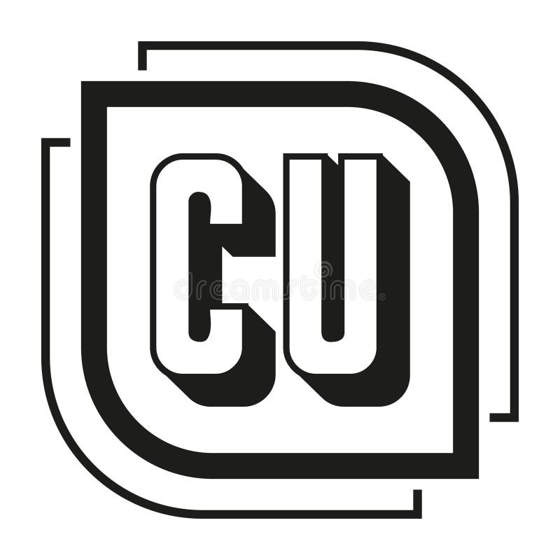 CU Letter Monogram Logo Design Stock Vector - Illustration of shape ...