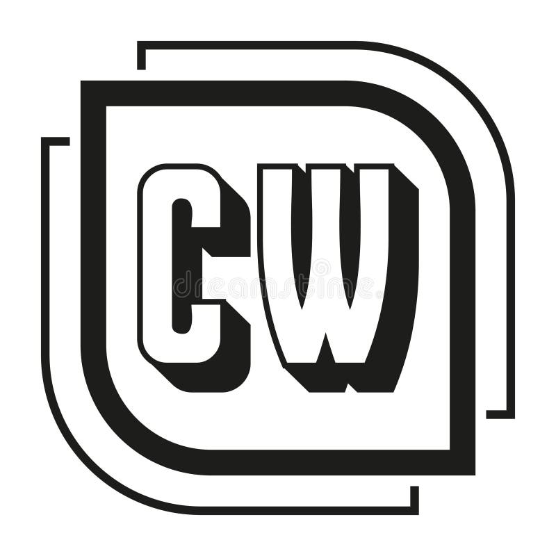 CW Letter Monogram Logo Design Stock Vector - Illustration of initial ...