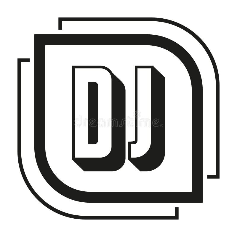 DJ Letter Monogram Logo Design Stock Vector - Illustration of symbol ...