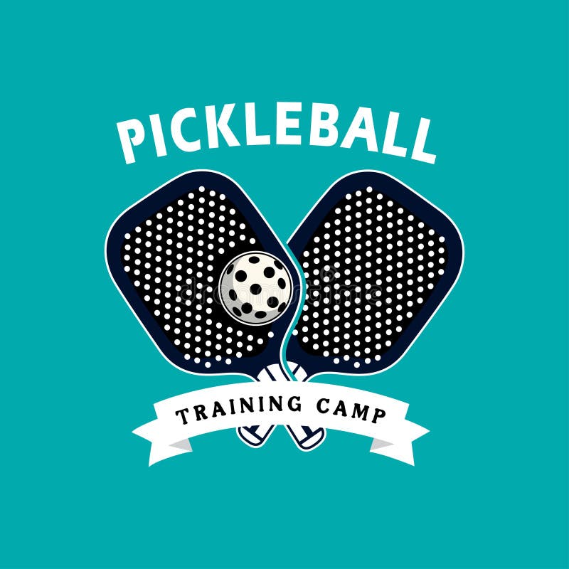 Vector Flat Style Vintage Pickleball Logo Stock Vector - Illustration ...