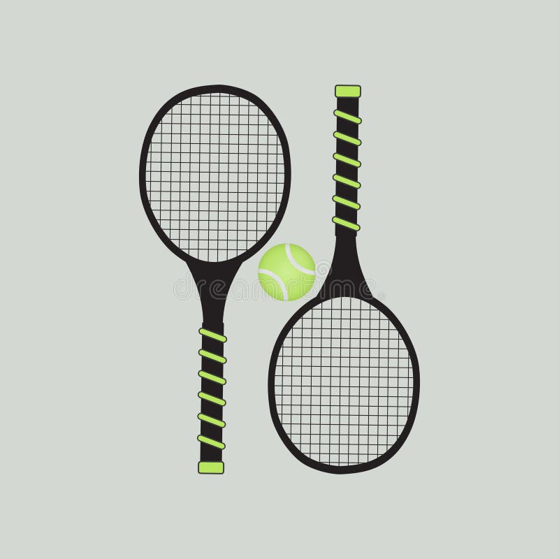 Tennis Ball and Racket in Vector Format Stock Vector - Illustration of ...