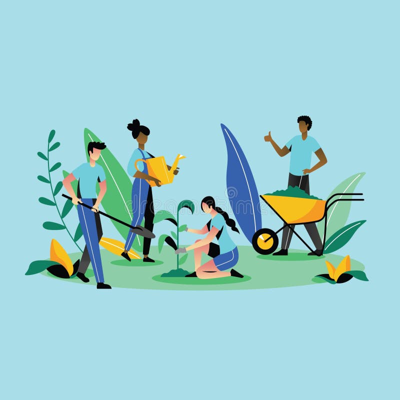 Vector Illustration Balancing Act Art Depicting Environmental ...