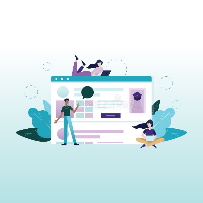 Vector Illustration Empowering Learning through Technology Stock Vector - Illustration of ...