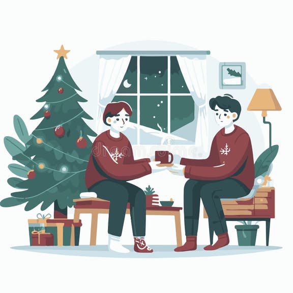 Illustration Vector Share Quality Time - Happy Christmas Vector Stock ...