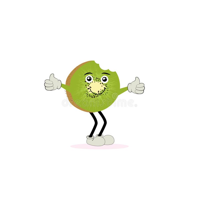 Kiwi Fruit Smiles. Cute Cartoon Emoticons Stock Vector - Illustration ...