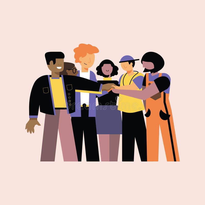 Vector Illustration Collaboration Canvas Teamwork in Action Stock ...