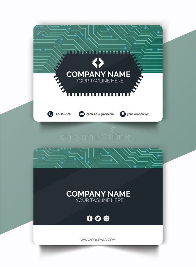 Electronics Circuit Business Card, Technology Template Vector ...