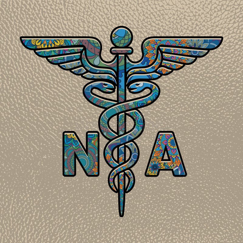 NA Nurse, Medical Symbol Caduceus Nurse Practitioner NA Vector ...