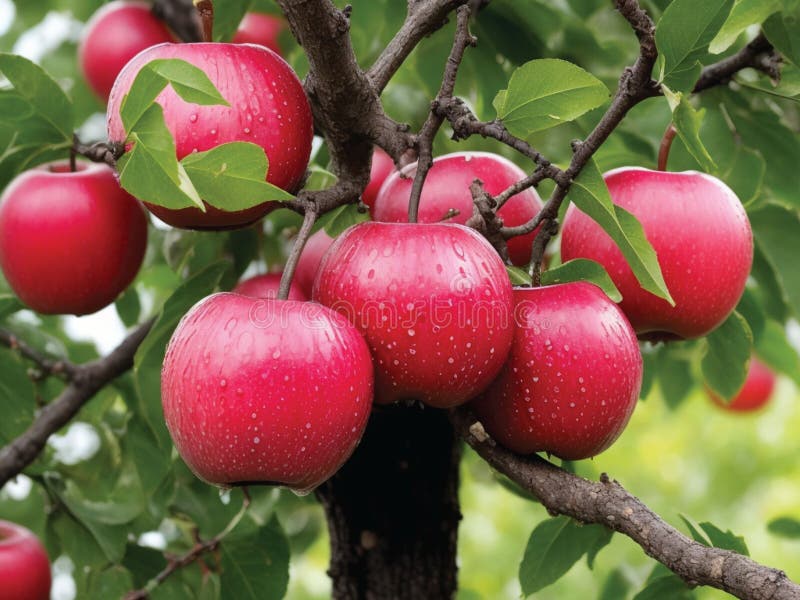 Red Apples are Very Fresh and Ripe, Making Anyone Want To Pick Them ...