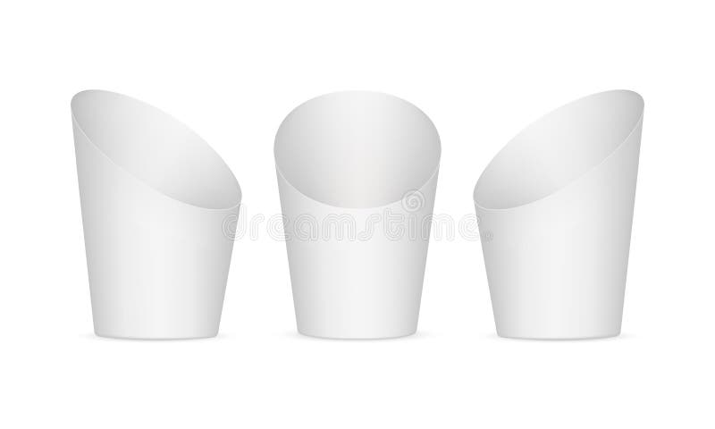 Blank Carton Cup Mockup for Snacks or French Fries Stock Vector ...