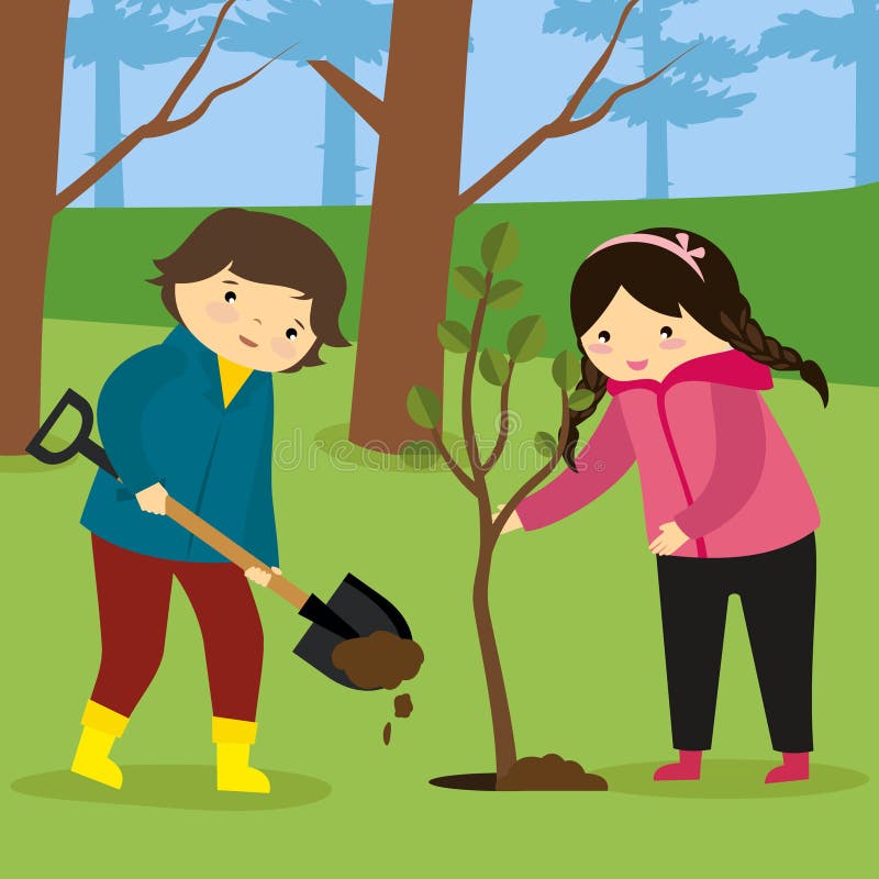 Tree Planting School Stock Illustrations – 329 Tree Planting School ...