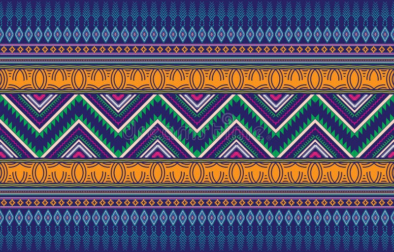 Aztec Ethnic Background Design Vector with a Seamless Pattern. Stock ...