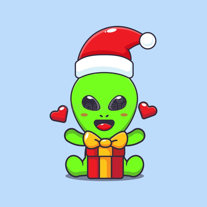 Cute Alien Eating Popcorn and Watch 3d Movie Cartoon Vector ...