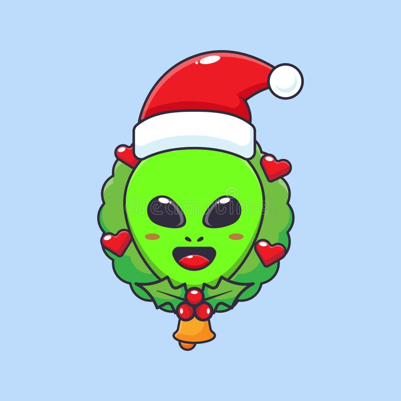 Cute Alien in Christmas Day. Cute Christmas Cartoon Character ...