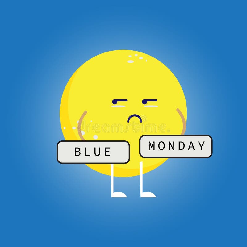 Blue Monday, the Most Depressing Day of the Year, Vector Illustration ...