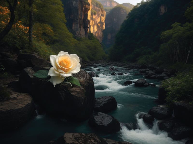 Big White Rose Flower Blom Perfectlyin the Morning Stock Image - Image ...