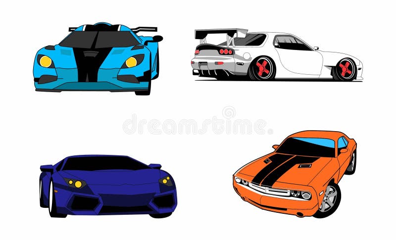 Set of Sport Cars. Vector Design. Ready for Printing. Stock Vector ...