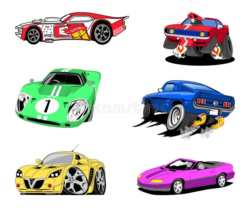Set of Sport Cars. Vector Design. Ready for Printing. Stock Vector ...