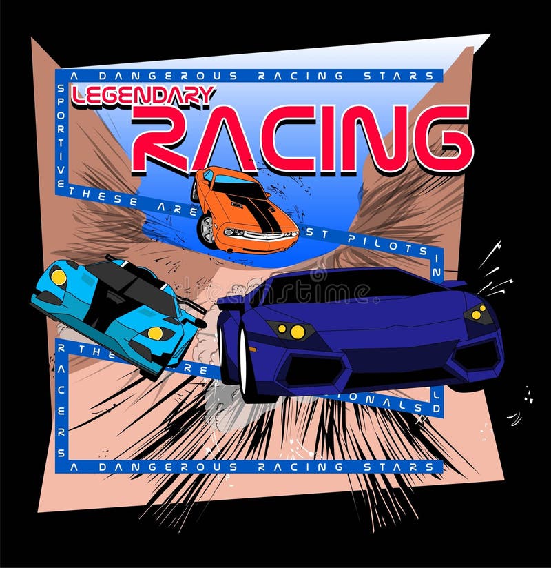 Racing cars vector art stock vector. Illustration of design - 298201440