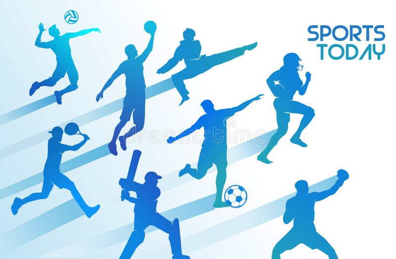 Great Vector File of Multisport Players Silhouette in Classy and Unique ...