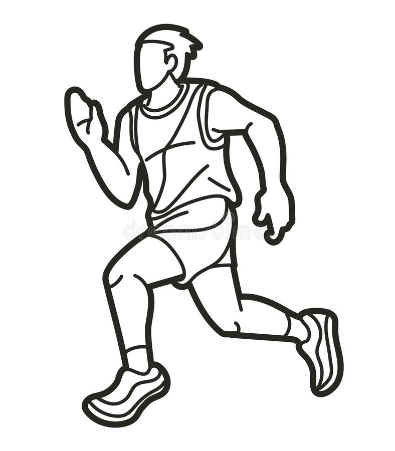 Running Action Movement Marathon Runner a Man Start Running Cartoon ...