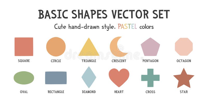 Basic Shapes Vector Set. Colorful Shapes Vector Illustration Clipart ...