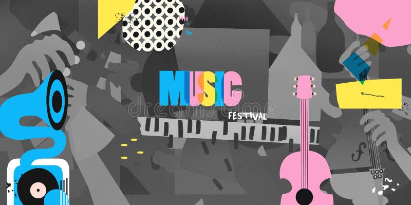 Minimalistic Musical Notes with Melody on Clear Bright White Background ...