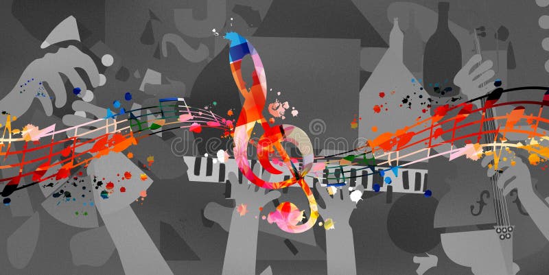 Artistic Abstract Background with Music Staff for Music Show, Live ...