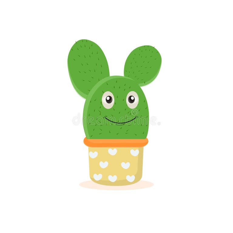 Cartoon Cute Cactus Mascot, Potted Cactus Characters with Different ...