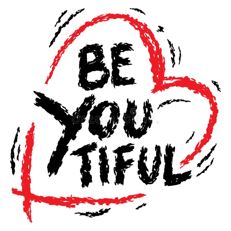 Be You Tiful. Sticker for Social Media Content Stock Illustration ...