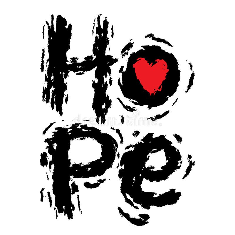 Hope. Vector of Calligraphic Letters with Hearts Stock Illustration ...