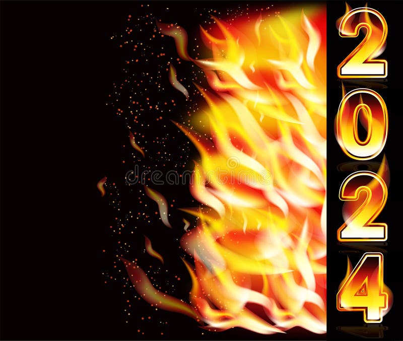 Happy New Flame 2024 Year Vip Card, Vector Stock Vector - Illustration ...