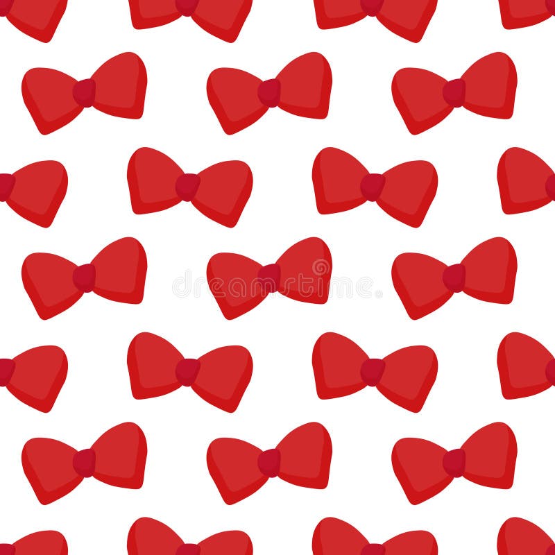Seamless Pattern with Red Bow Ties on White Background. Stylish Classic ...