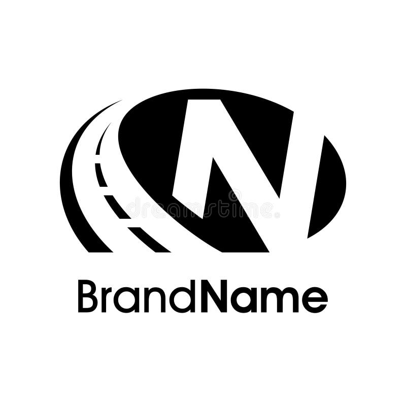 Modern Initial N Road Logo stock vector. Illustration of glyph - 298582112